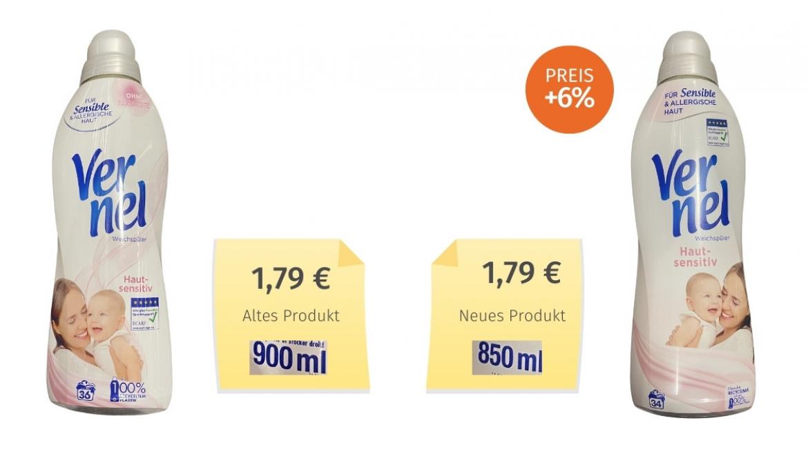 Vernel Weichspüler Hautsensitiv (2022) Alt-Neu-Vergleich ...